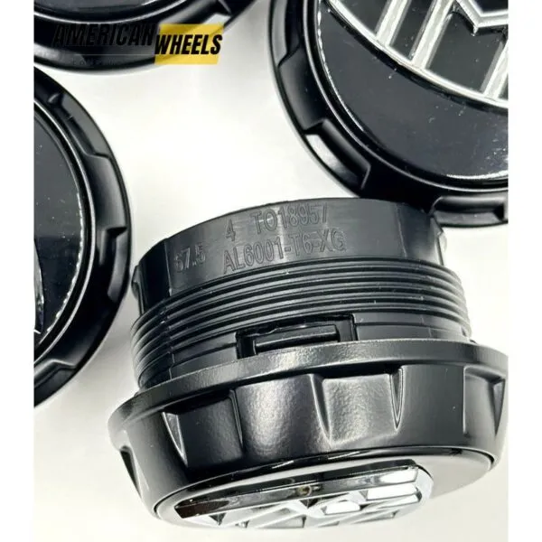 Premium Maybach 68mm Screw On Caps - Black & Chrome
