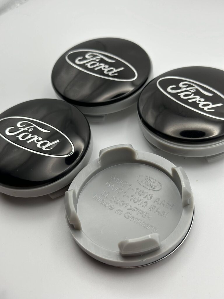 Ford 54mm Wheel Center Caps - 4pc Black Rim Hubcaps